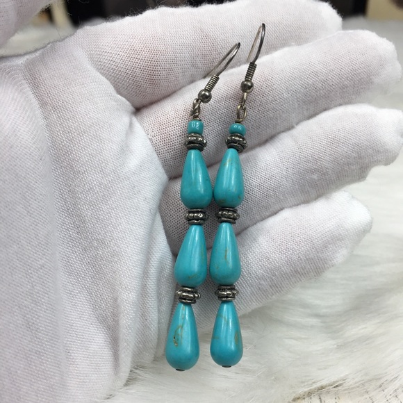 Jewelry | Faux Turquoise Dyed Howlite Earrings | Poshmark